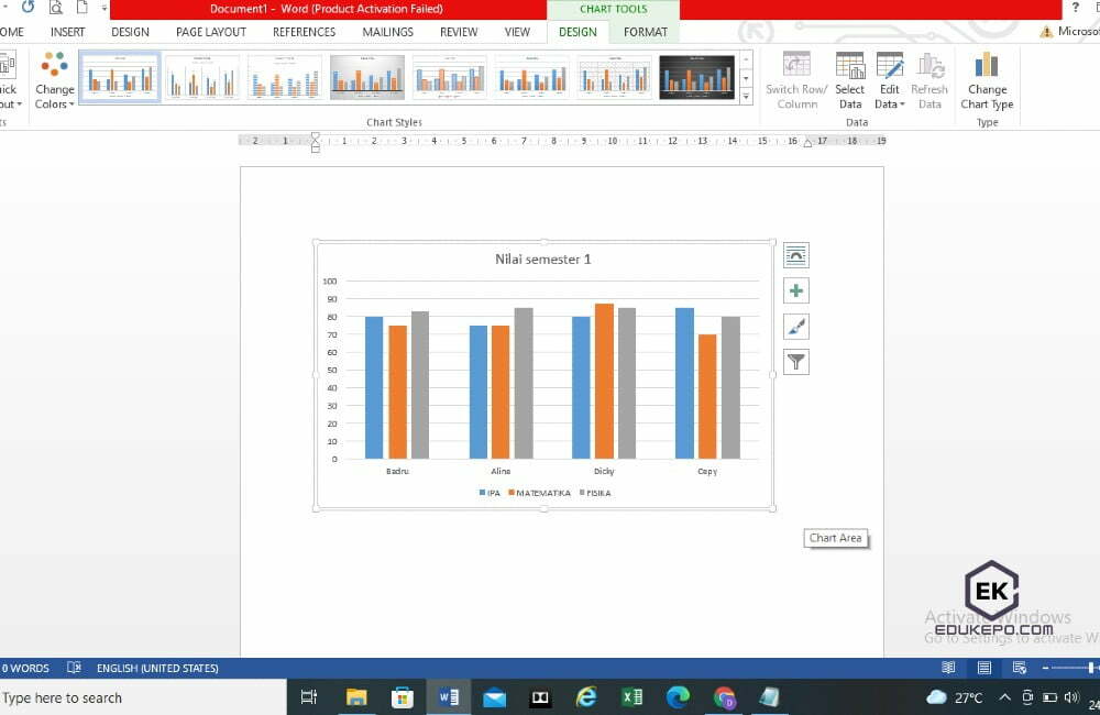 Cara Praktis Membuat Grafik di Microsoft Word - Edukepo.com